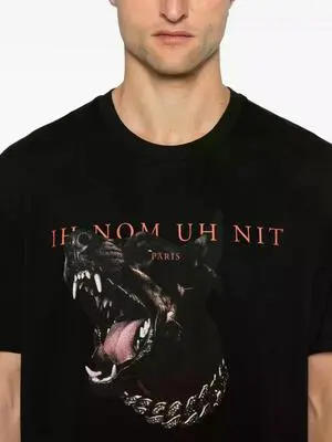 IH NOM UH NIT Dog-print Cotton T-shirt - Black