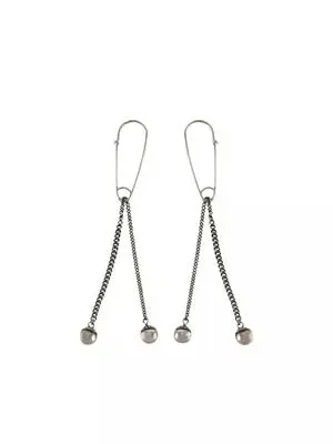 Werkstatt:München Safety-pin Chain Earrings - Silver
