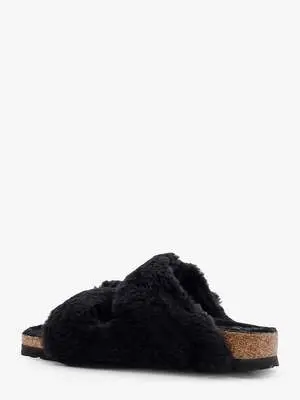 BIRKENSTOCK Arizona Big Buckle Teddy Slides - Black