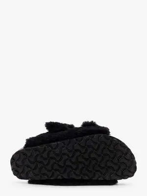 BIRKENSTOCK Arizona Big Buckle Teddy Slides - Black