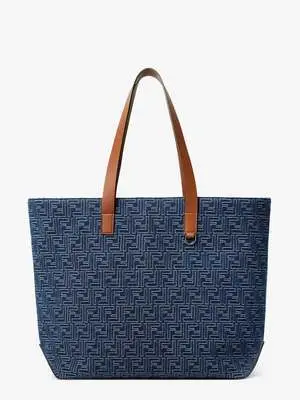 Fendi Ff Jacquard Denim Effect Tote Bag