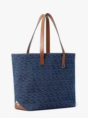 Fendi Ff Jacquard Denim Effect Tote Bag