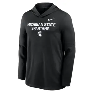 Nike Michigan State Sideline Dri-fit Long-sleeve Hooded Top - Black