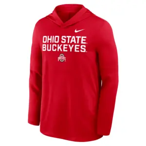 Nike Ohio State Sideline Dri-fit College Long-sleeve Hooded Top - Red