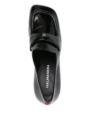 HALMANERA 55mm Leather Block Heel Loafers