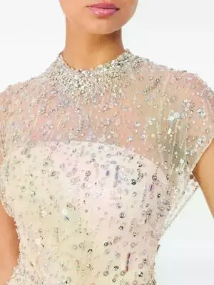 Jenny Packham Crystal-embellished Maxi Dress - Neutrals