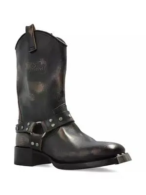 Dsquared2 Studded Leather Biker Boots