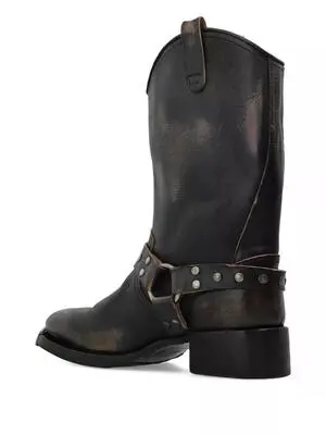 Dsquared2 Studded Leather Biker Boots