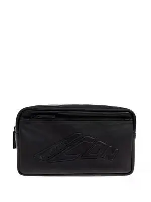 Dsquared2 Icon Leather Wash Bag - Black