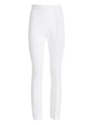 Roberto Cavalli Seam-detail Trousers With Logo Plaque - White