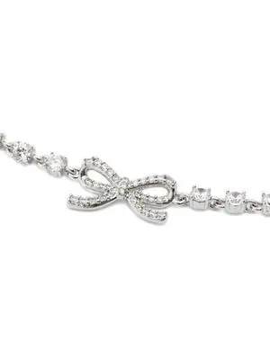SELF-PORTRAIT Crystal Embellished Bow Necklace