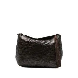 Dragon Diffusion Woven Leather Shoulder Bag - Brown