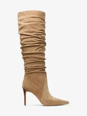 Michael Kors Dawn Suede Knee High Boots - Natural