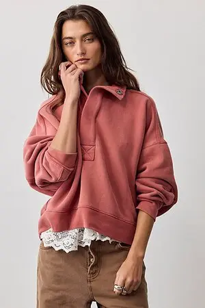 Free People We The Free Timeless Pullover - Salsa