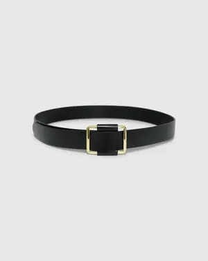 BELLE & BLOOM Leather Belt With Gold-tone Buckle