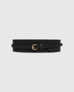 BELLE & BLOOM Together Again Leather Belt - Black