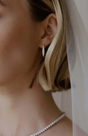 UNTAMED PETALS Icon Crystal Hoop Earrings - Silver