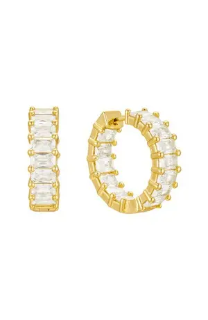 UNTAMED PETALS Taryn Crystal Hoop Earrings - Gold