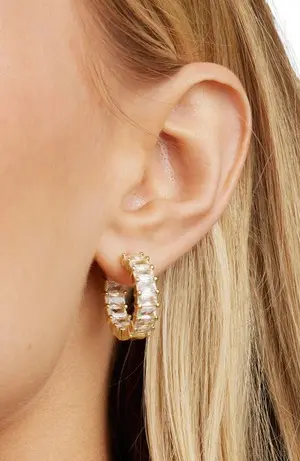 UNTAMED PETALS Taryn Crystal Hoop Earrings