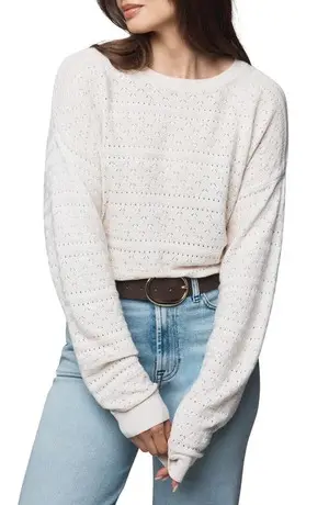 Splendid Georgie Oversize Pointelle Sweater - Pale Oak Heather