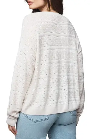 Splendid Georgie Oversize Pointelle Sweater - Pale Oak Heather