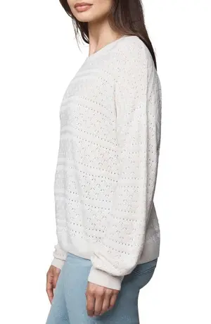 Splendid Georgie Oversize Pointelle Sweater - Pale Oak Heather