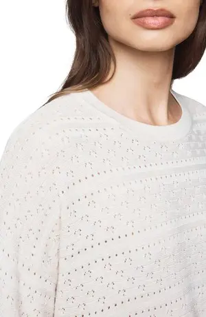 Splendid Georgie Oversize Pointelle Sweater - Pale Oak Heather