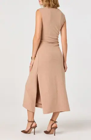 Astr The Label Drape Sleeveless Midi Dress - Natural