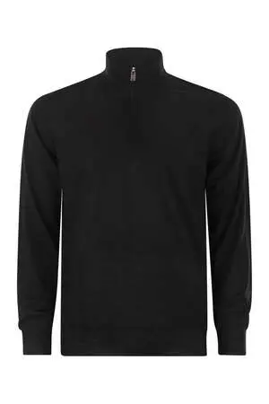 Fedeli Favonio Superfine Wool Half-Zip Sweater - Black
