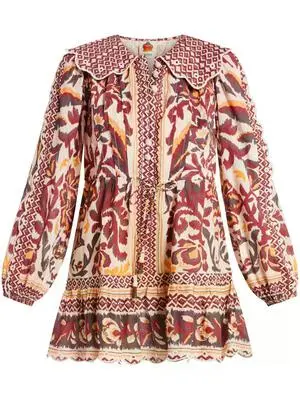 Farm Rio Printed Mini Dress - Neutrals