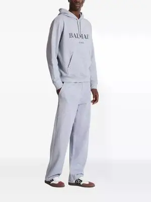 Balmain Logo-print Hoodie - Grey