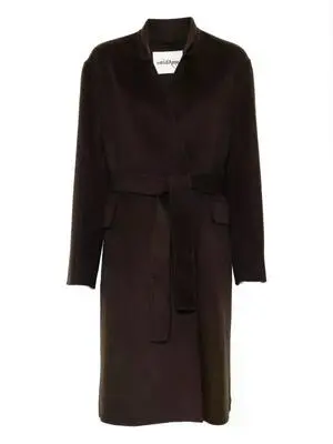 OTTOD'AME Belted Wool-blend Coat - Brown