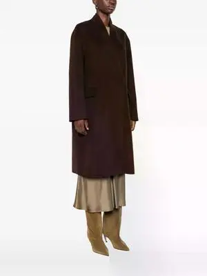 OTTOD'AME Belted Wool-blend Coat - Brown
