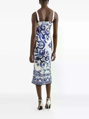 Dolce & Gabbana Majolica Print Midi Dress
