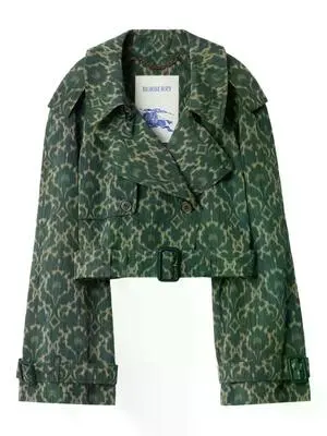 Burberry Graphic Print Belted Cropped Jacket