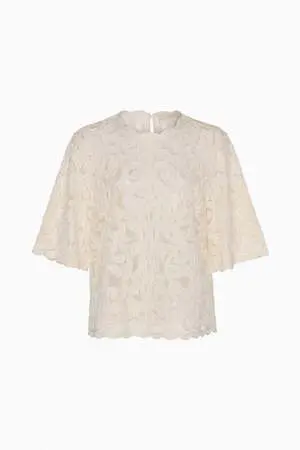 Ulla Johnson Appliqué Mesh Top