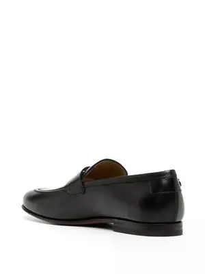 FERRAGAMO Leather Penny Loafers - Black