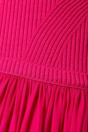 Alexander McQueen Chiffon And Ribbed-knit Midi Dress