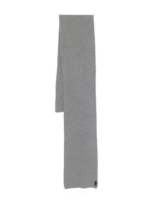 Paul & Shark Ribbed Wool Scarf - Grey