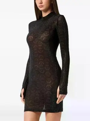 Philipp Plein Tulle Mini Dress - Black