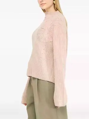 Liu Jo Flower-embellished High-neck Sweater - Pink