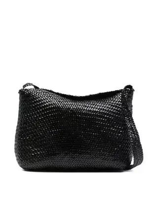 Dragon Diffusion Santa Marta Woven-leather Shoulder Bag - Black