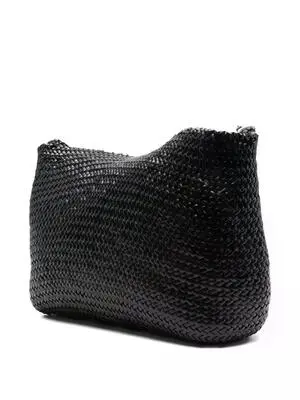 Dragon Diffusion Santa Marta Woven-leather Shoulder Bag - Black