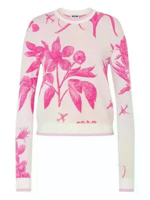 Moschino Floral-print Wool Sweater - White