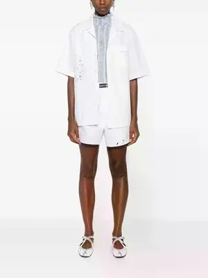 MARINE SERRE Lace-insert Short-sleeves Shirt