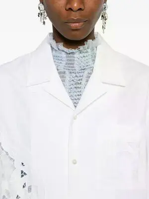 MARINE SERRE Lace-insert Short-sleeves Shirt