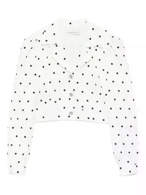 Alessandra Rich Polka Dot Jacket - White