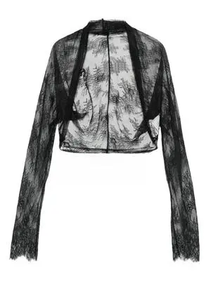 Alberta Ferretti Lace Cropped Jacket
