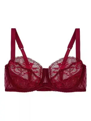 FLEUR OF ENGLAND Balcony Lace Bra - Red