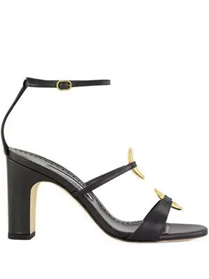 Manolo Blahnik 90mm Leather Ring Sandals